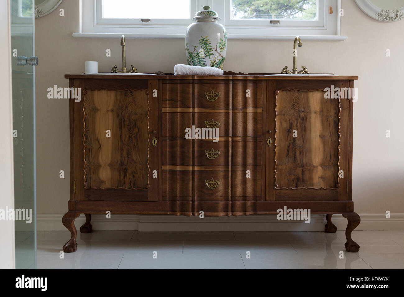 Wooden drawer at home Stock Photo - Alamy