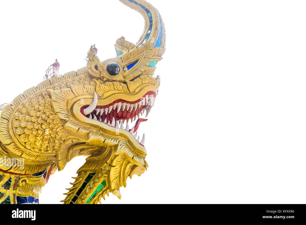 Thai naga head isolated on white background Stock Photo - Alamy