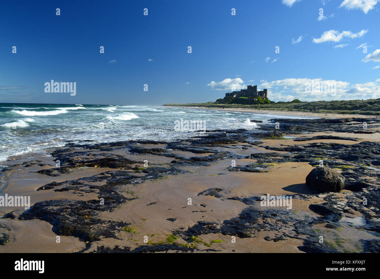 Bamburgh Castle and Northumberland Coast Stock Photo - Alamy