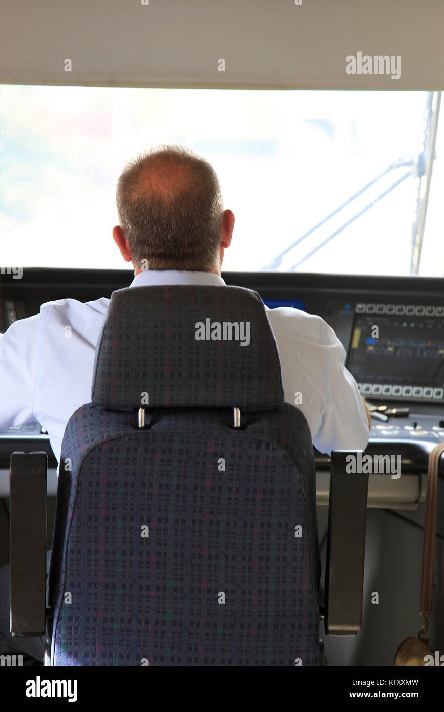 Man at the rear of a railway train hi-res stock photography and images ...