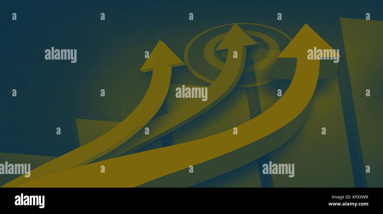 Digital blue background with arrows and a graph Stock Photo - Alamy