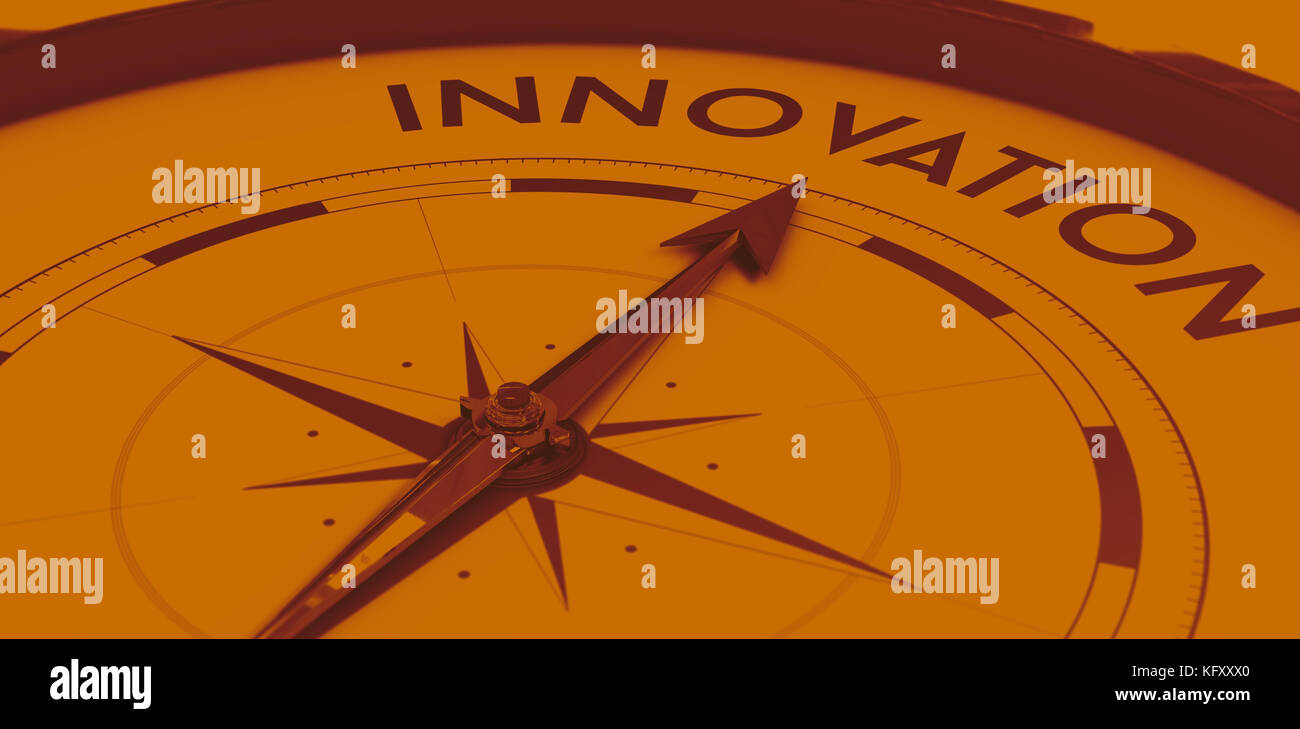 A Compass pointing to innovation Stock Photo - Alamy