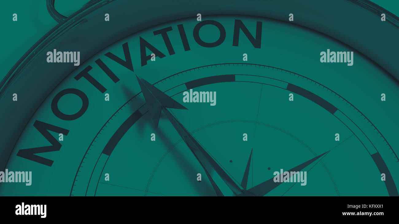 A Compass pointing to motivation Stock Photo - Alamy