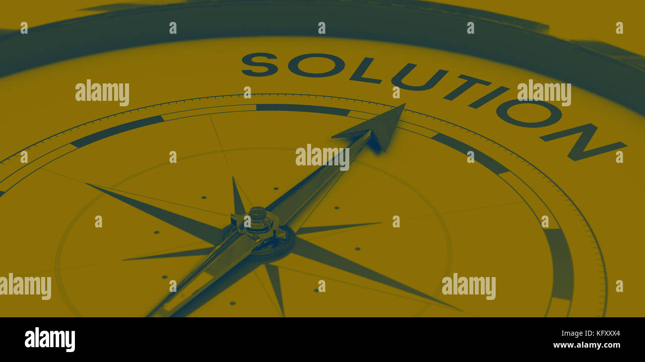 A Compass pointing to solution Stock Photo - Alamy