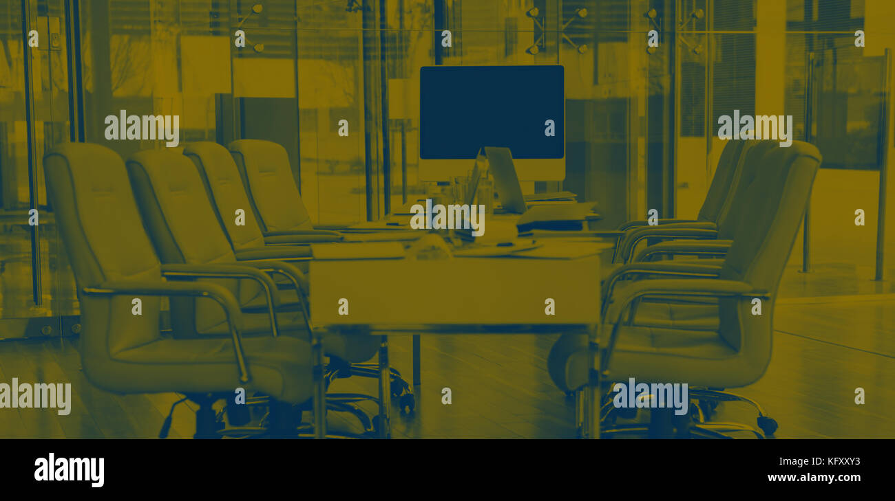 Empty chairs in conference room at office Stock Photo - Alamy