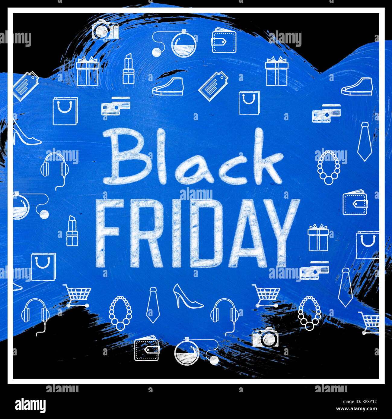 Black friday advert against blue paint Stock Photo - Alamy