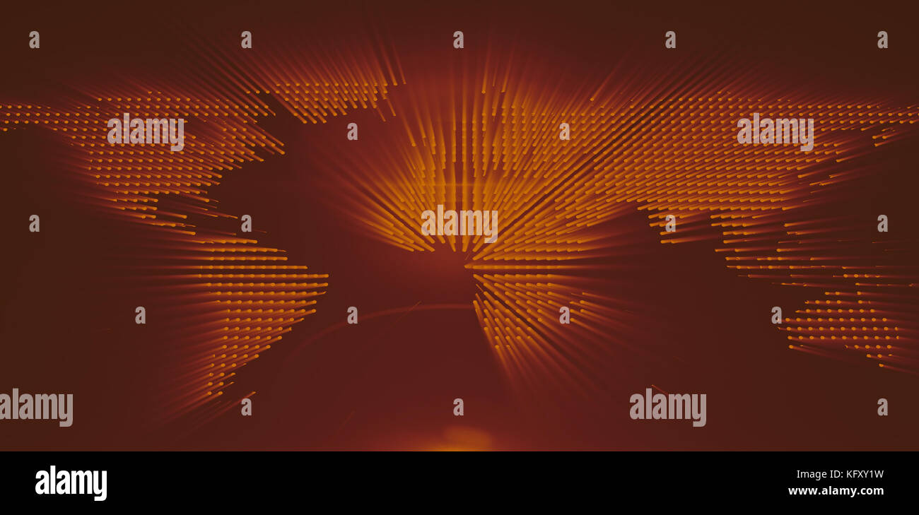 Glowing world map on black background Stock Photo - Alamy