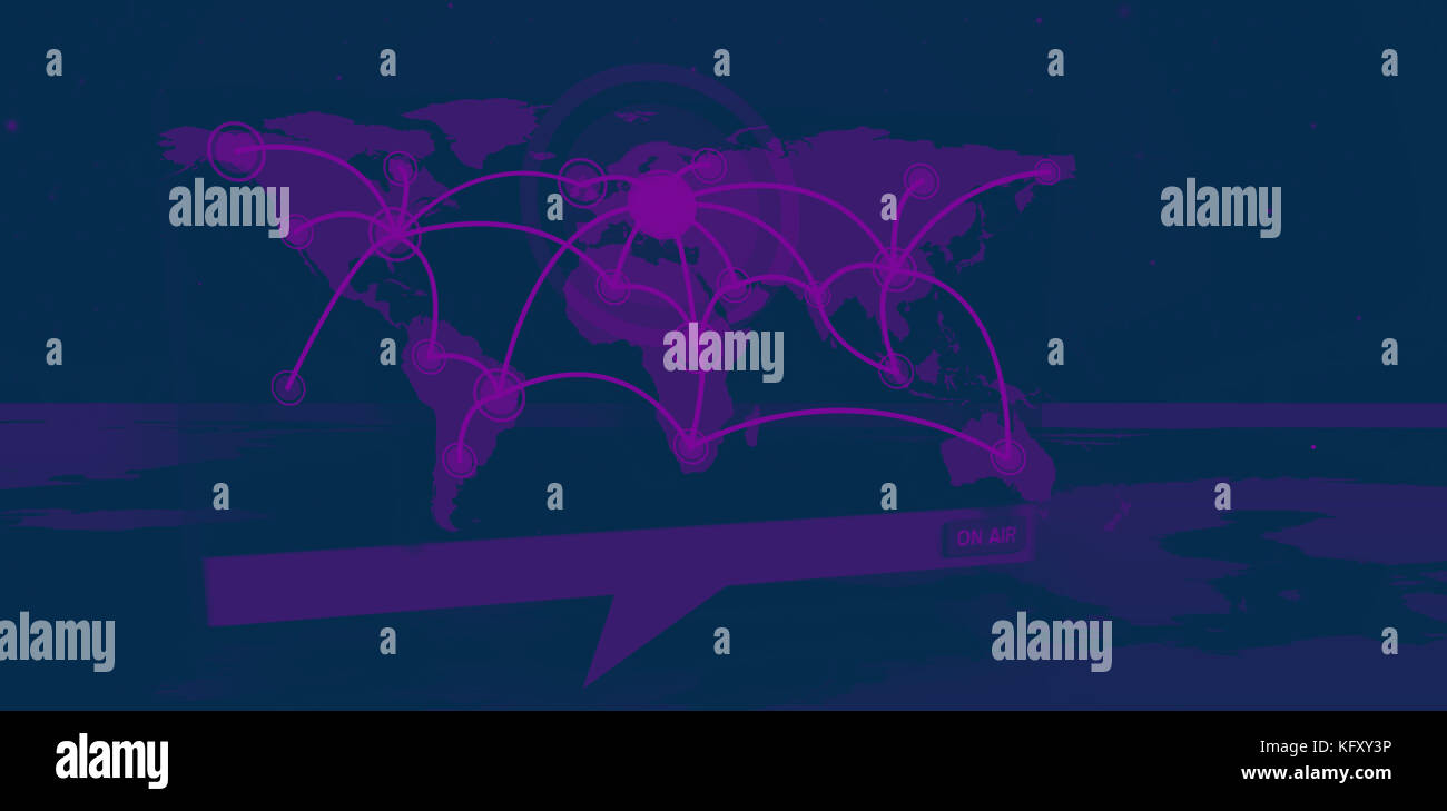 World map showing connections hi-res stock photography and images - Alamy