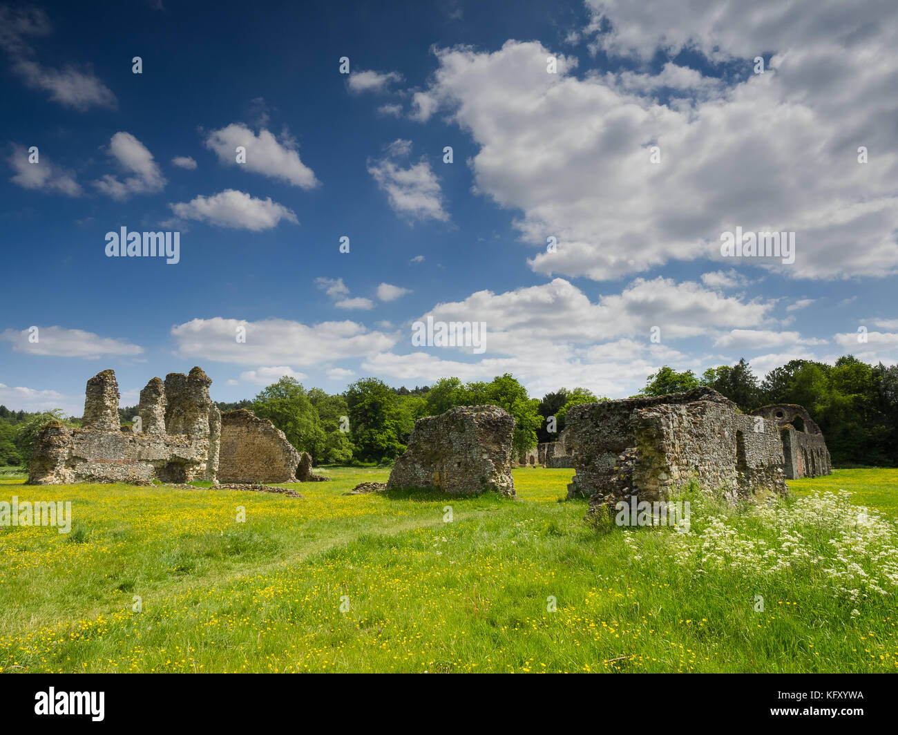Waverley Abbey, near Farnham, Surrey, United Kingdom, Europe - the ...