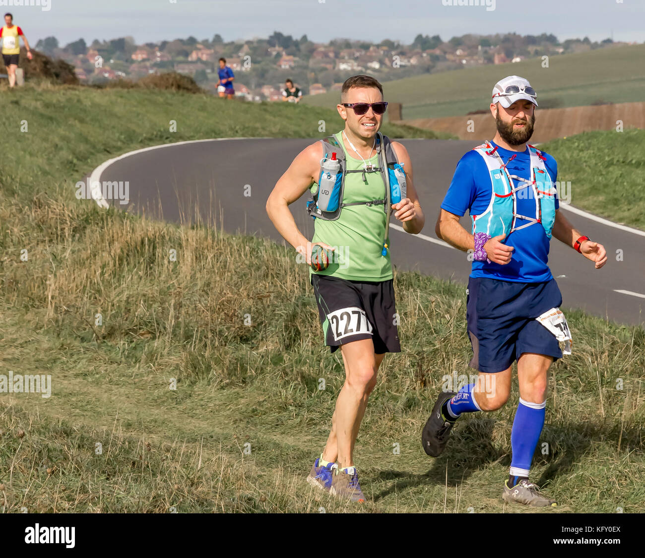 Runners compete in the 2017 Beachy Head Marathon Stock Photo - Alamy