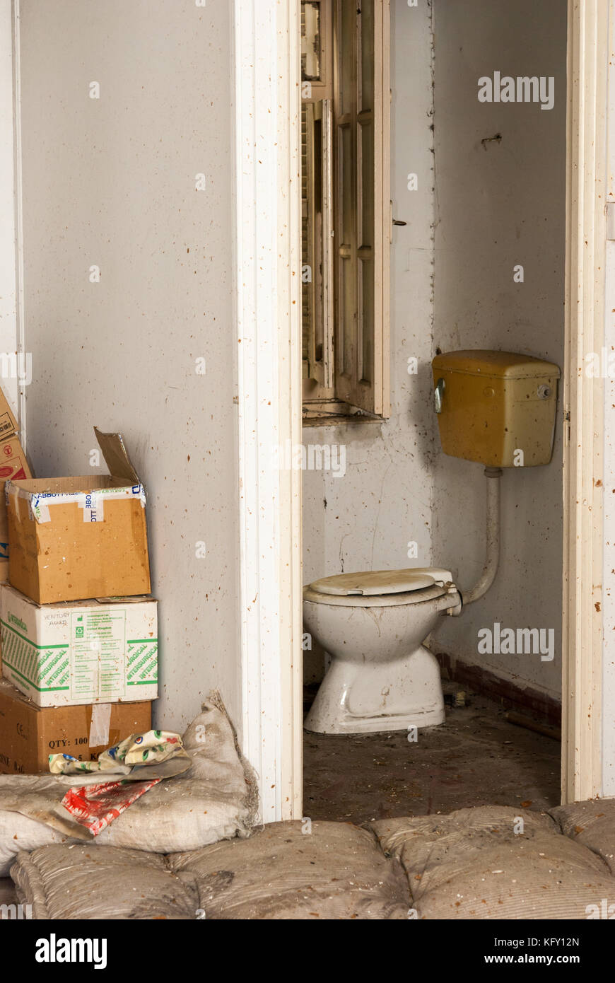 Broken toilet in abandoned sanatorium - hospital room Stock Photo - Alamy