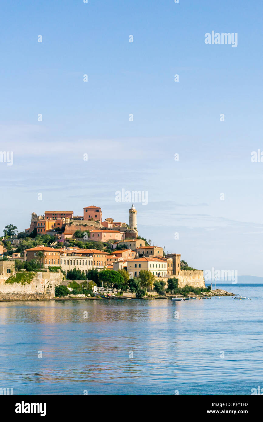 Vertical photo with view on historical part of the capitol city of Elba ...