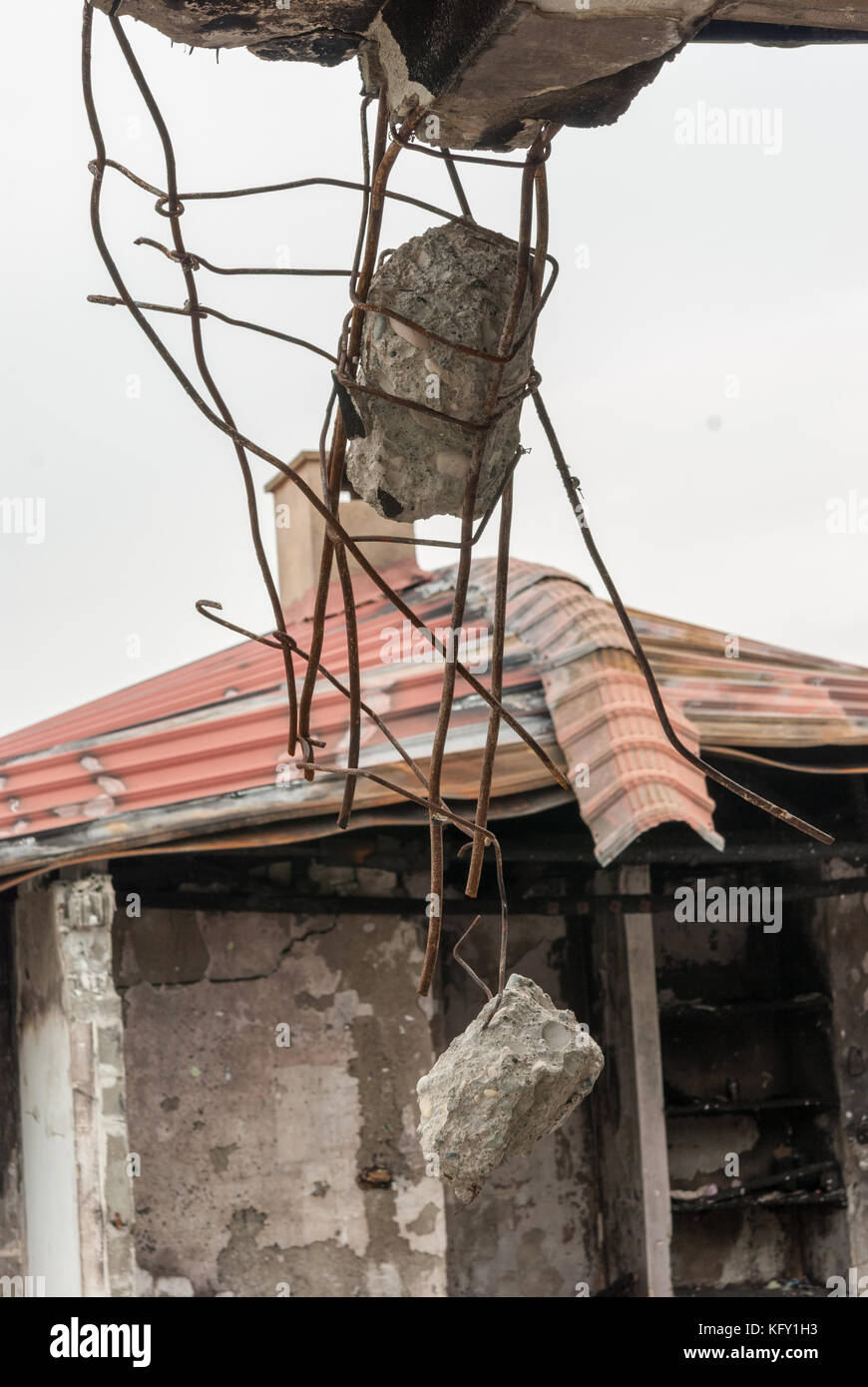 Burned house in abandoned hospital Stock Photo - Alamy
