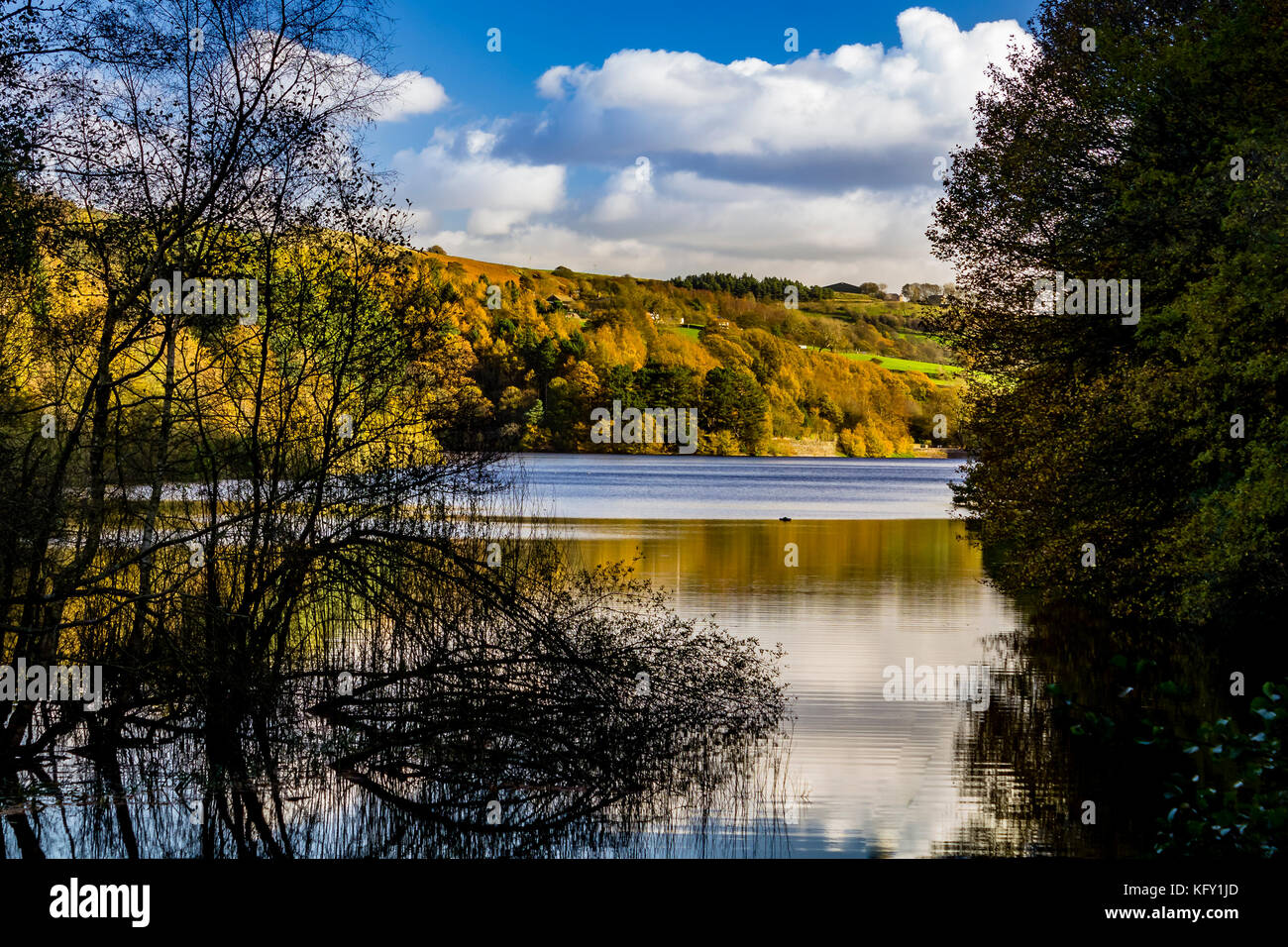 View over Agden reservoir Stock Photo - Alamy