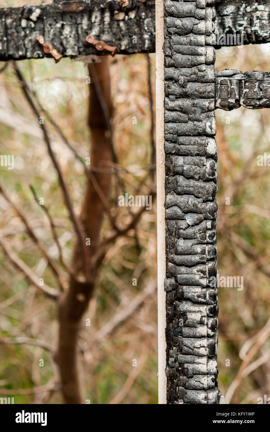 Window in burned house Stock Photo - Alamy