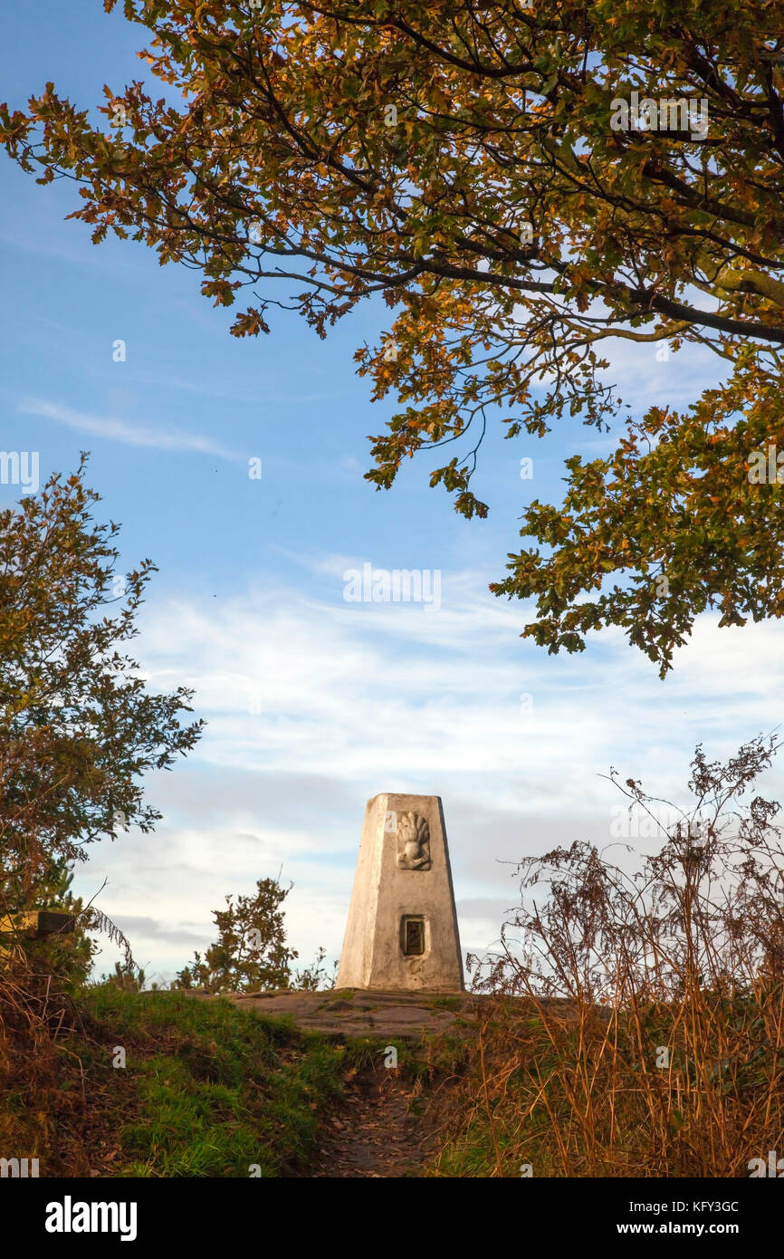 The trig point at Raw Head the highest point on the Sandstone Trail ...
