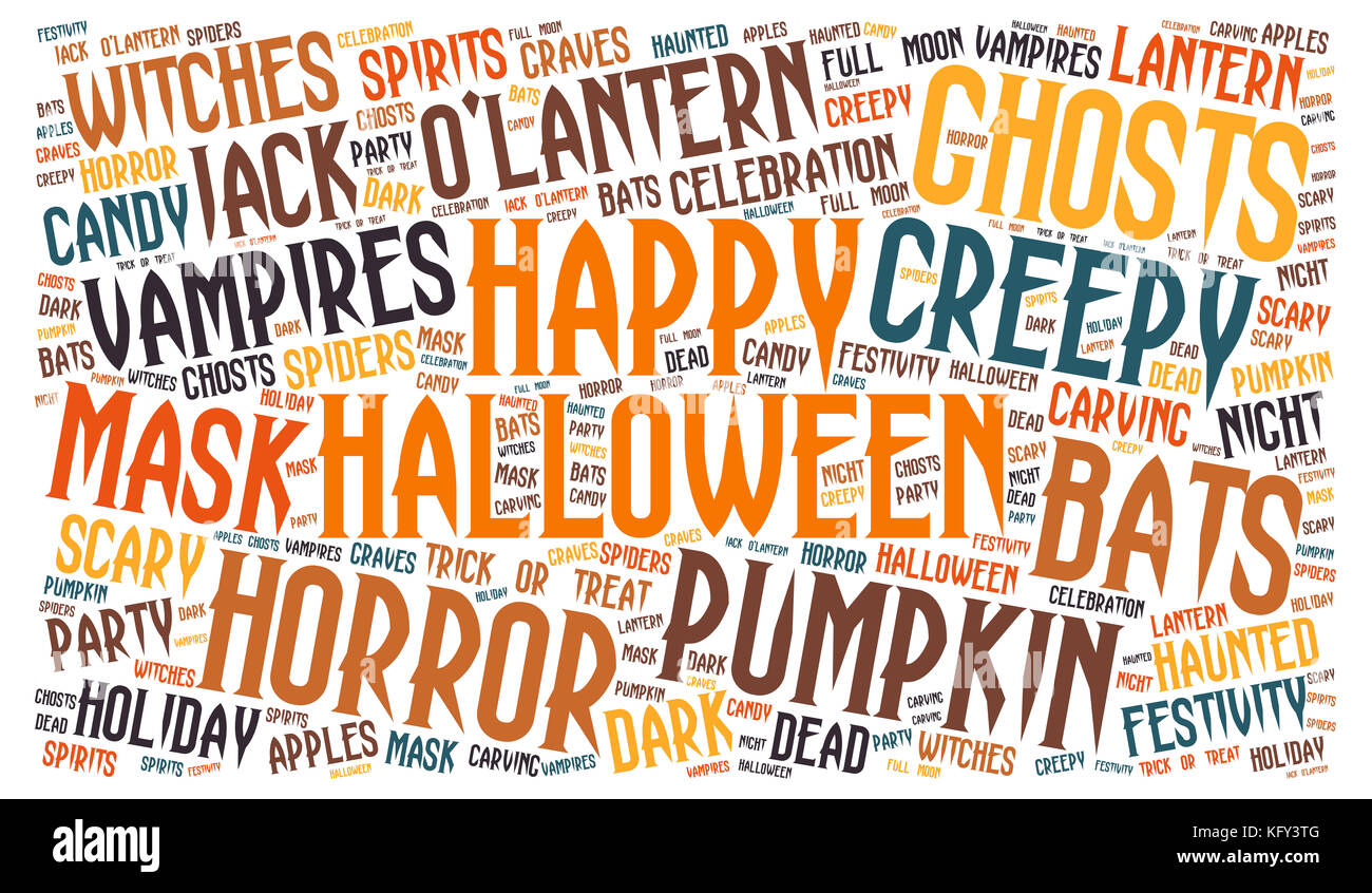 Happy Halloween word cloud Stock Photo - Alamy