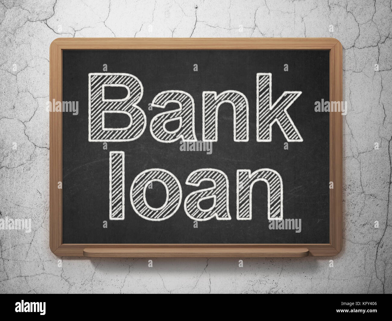 Currency concept: Bank Loan on chalkboard background Stock Photo - Alamy