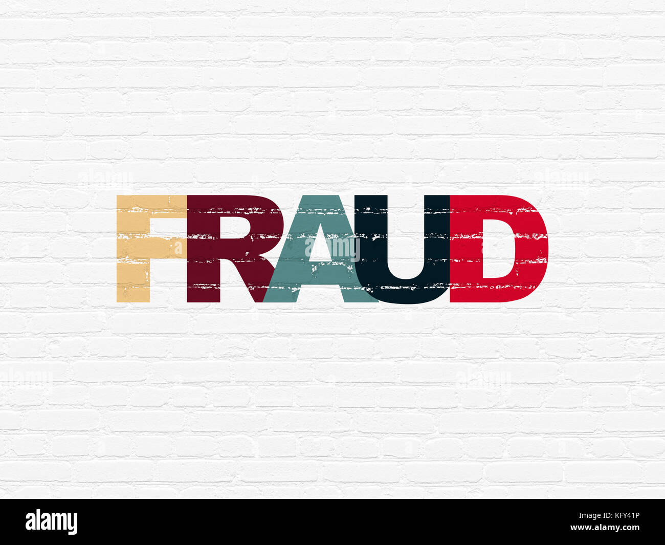 Security concept: Fraud on wall background Stock Photo - Alamy