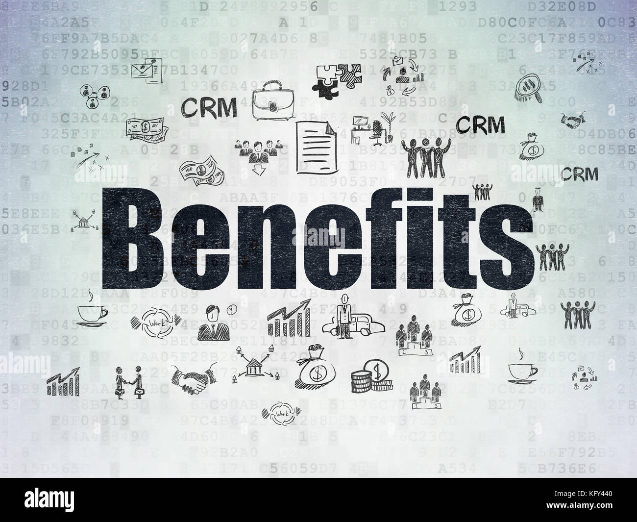 Business concept: Benefits on Digital Data Paper background Stock Photo ...