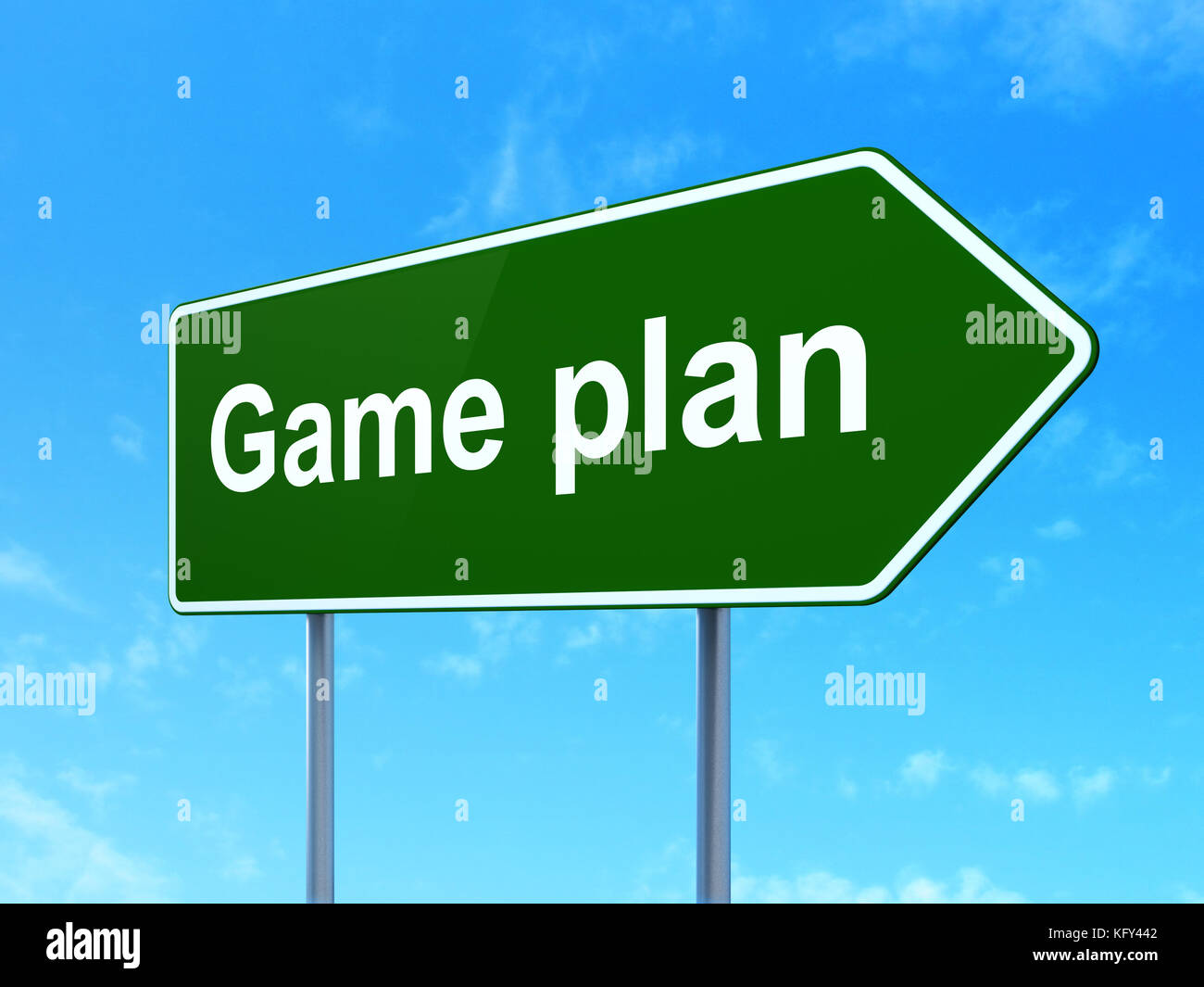 Finance concept: Game Plan on road sign background Stock Photo - Alamy