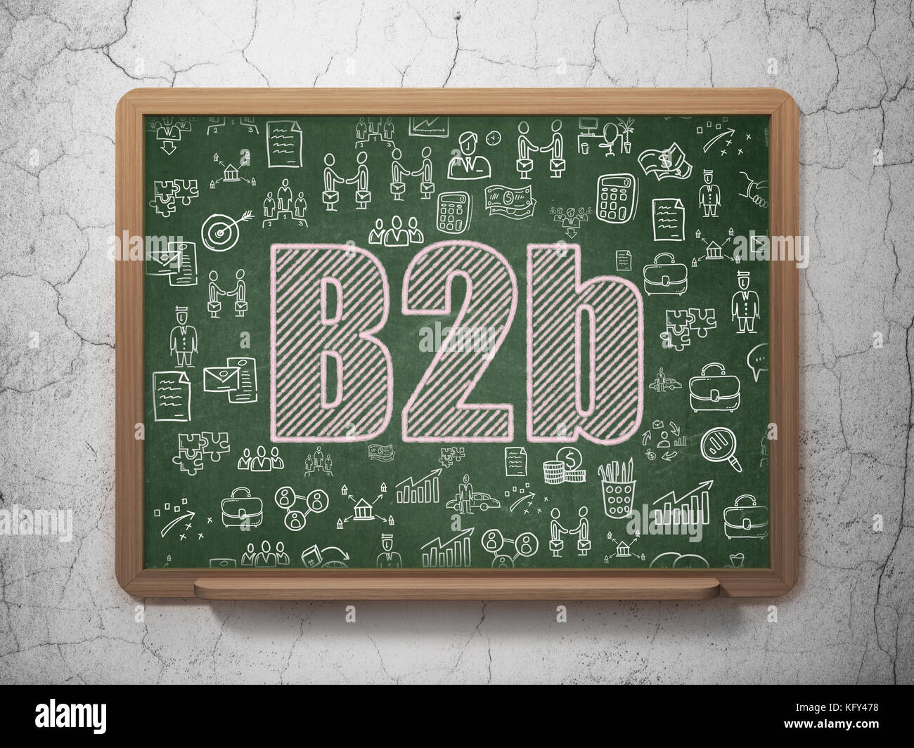 Business concept: B2b on School board background Stock Photo - Alamy