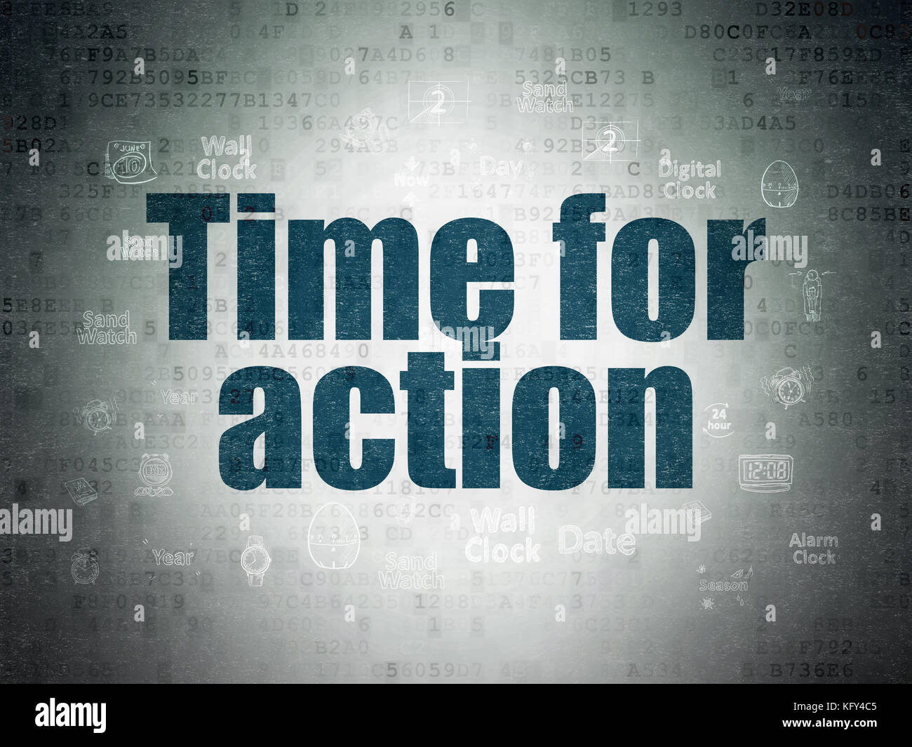 Time concept: Time for Action on Digital Data Paper background Stock ...