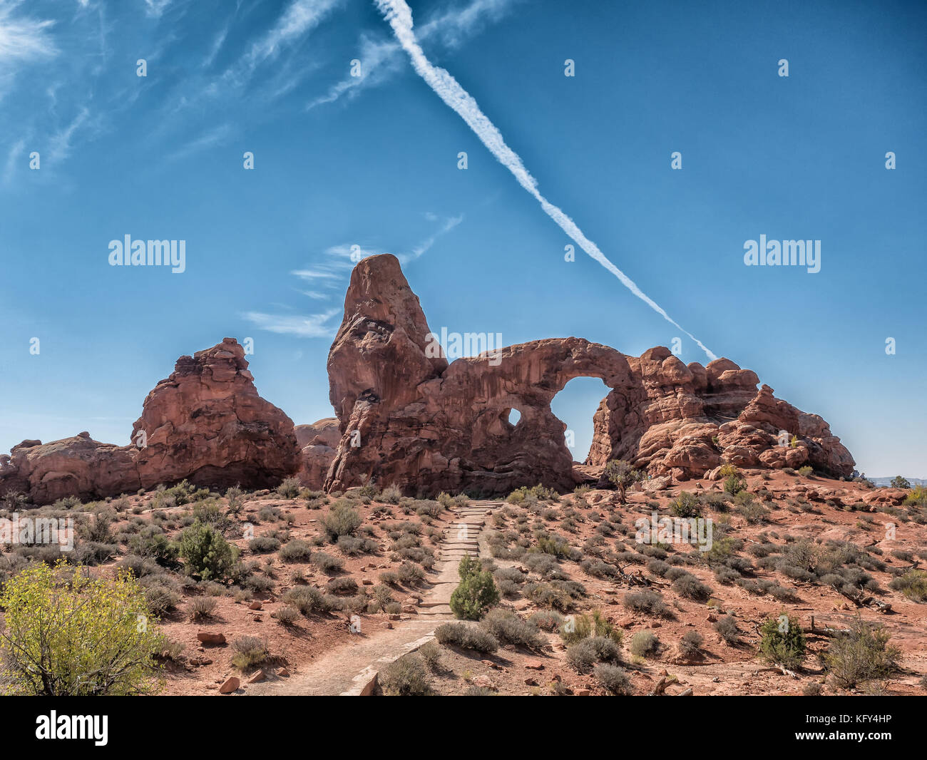 Turret Arch in Arches National Monument, Utah USA Stock Photo - Alamy