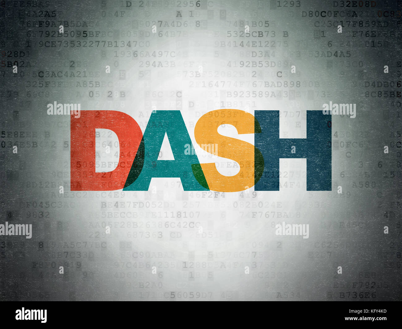 Blockchain concept: Dash on Digital Data Paper background Stock Photo - Alamy