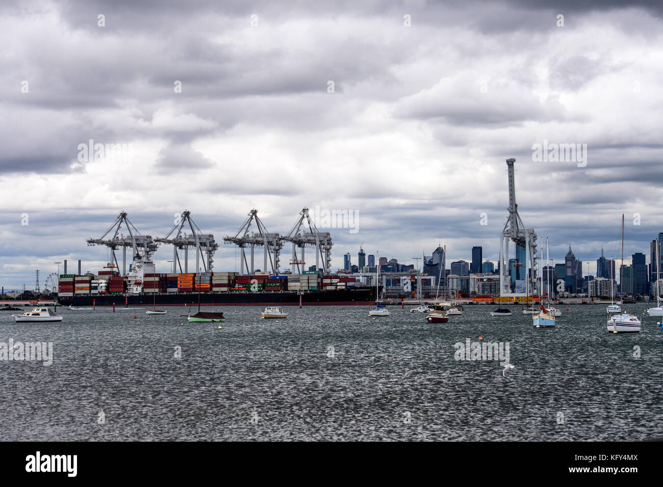 Shipping containers say Globalization Stock Photo - Alamy