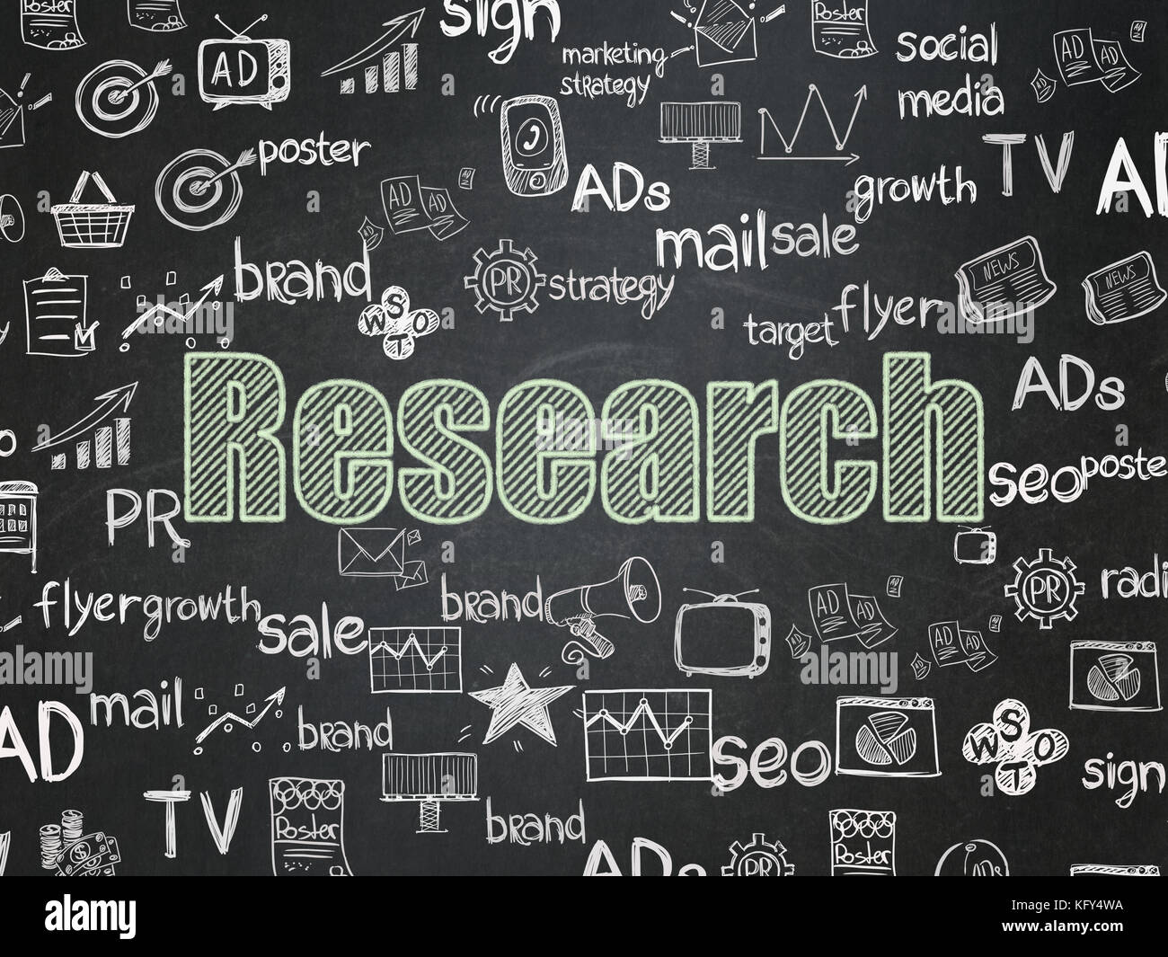 Marketing concept: Research on School board background Stock Photo - Alamy