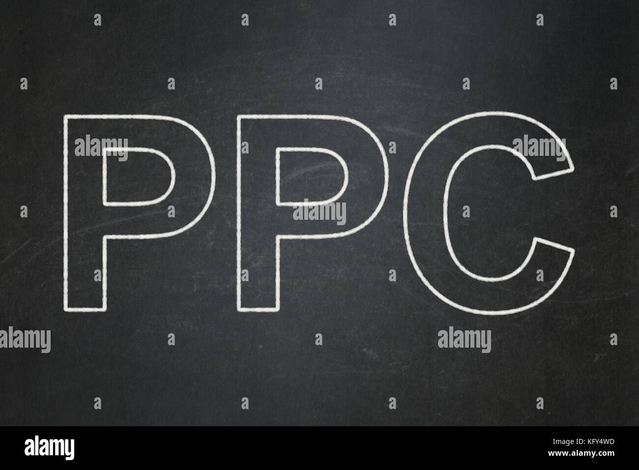 Marketing concept: PPC on chalkboard background Stock Photo - Alamy
