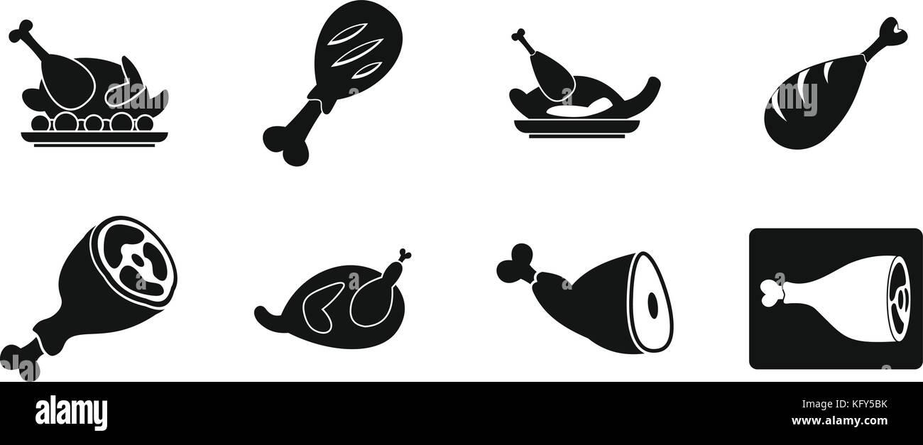 Chicken icon set, simple style Stock Vector Image & Art - Alamy