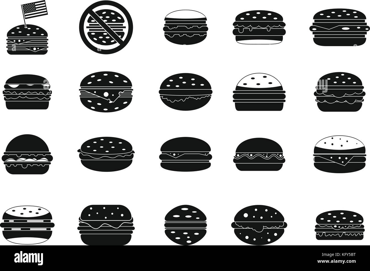 Hamburger icon set, simple style Stock Vector Image & Art - Alamy