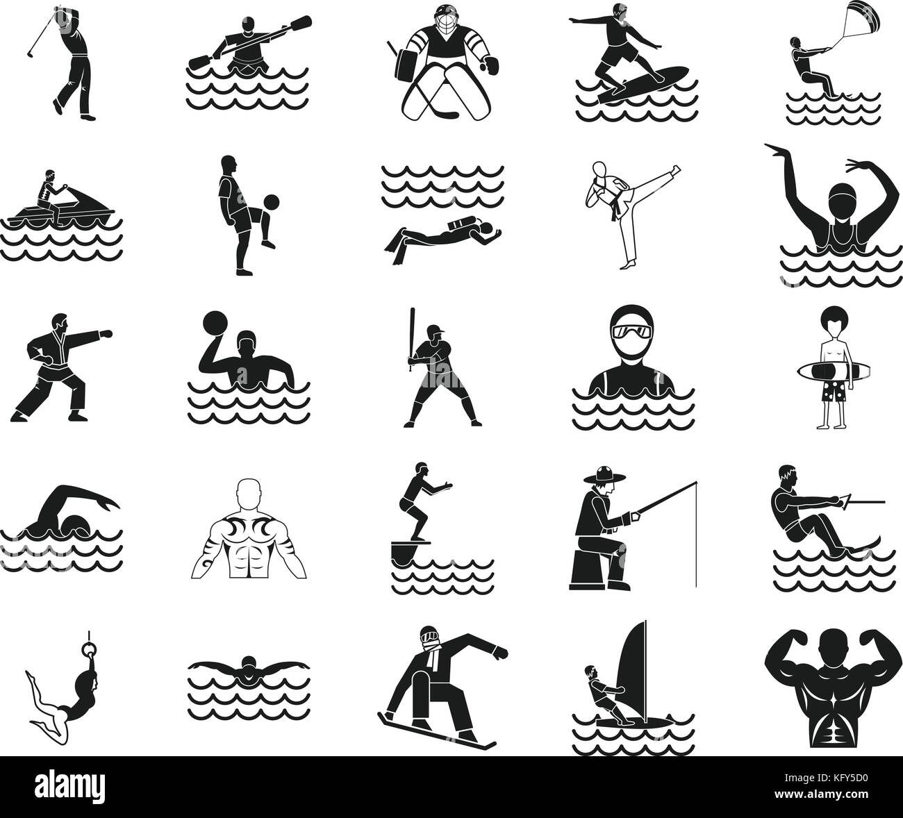 Sportsman icon set, simple style Stock Vector Image & Art - Alamy