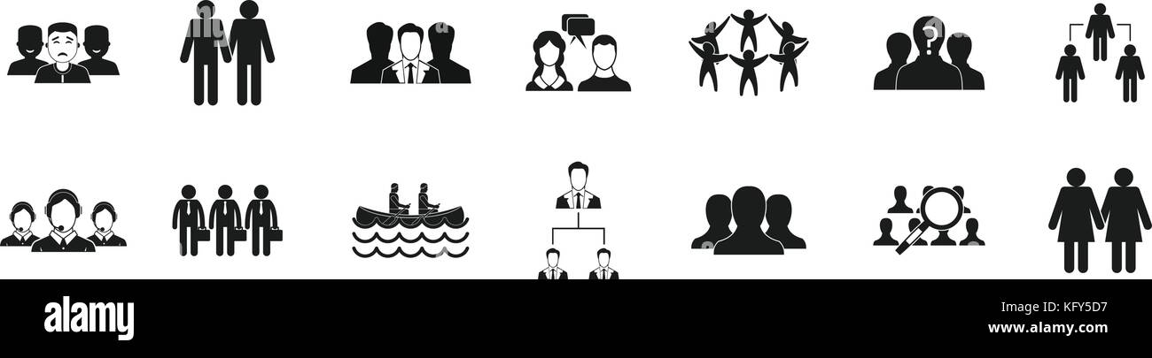People group icon set, simple style Stock Vector Image & Art - Alamy