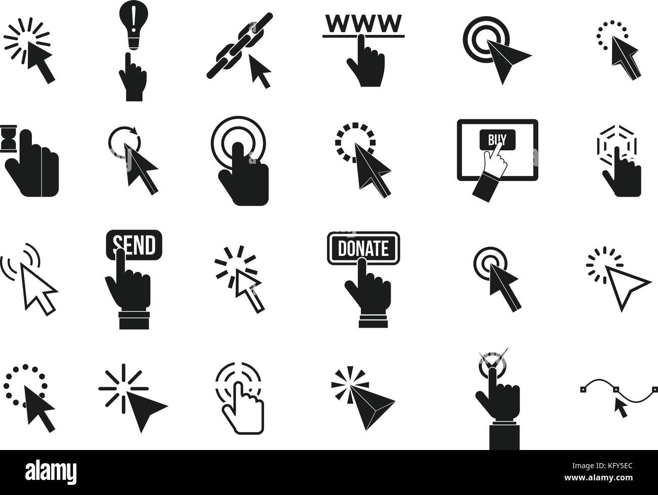 Cursor icon set, simple style Stock Vector Image & Art - Alamy