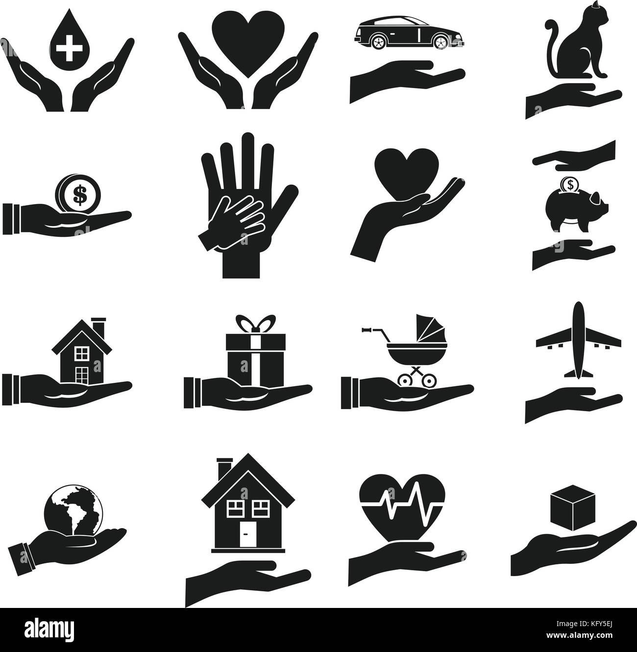 Hand protect icon set, simple style Stock Vector Image & Art - Alamy