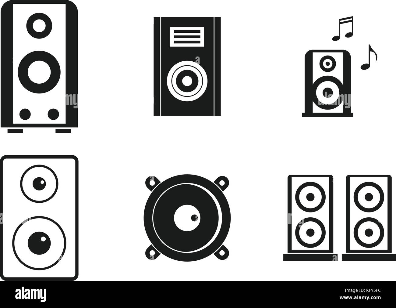Speaker icon set, simple style Stock Vector Image & Art - Alamy