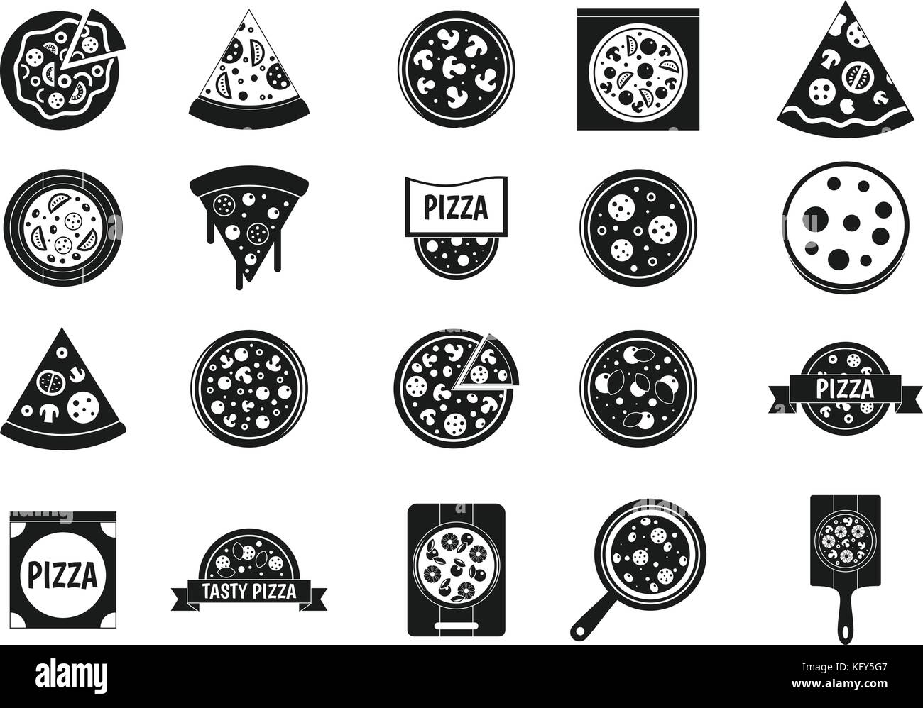 Pizza icon set, simple style Stock Vector Image & Art - Alamy