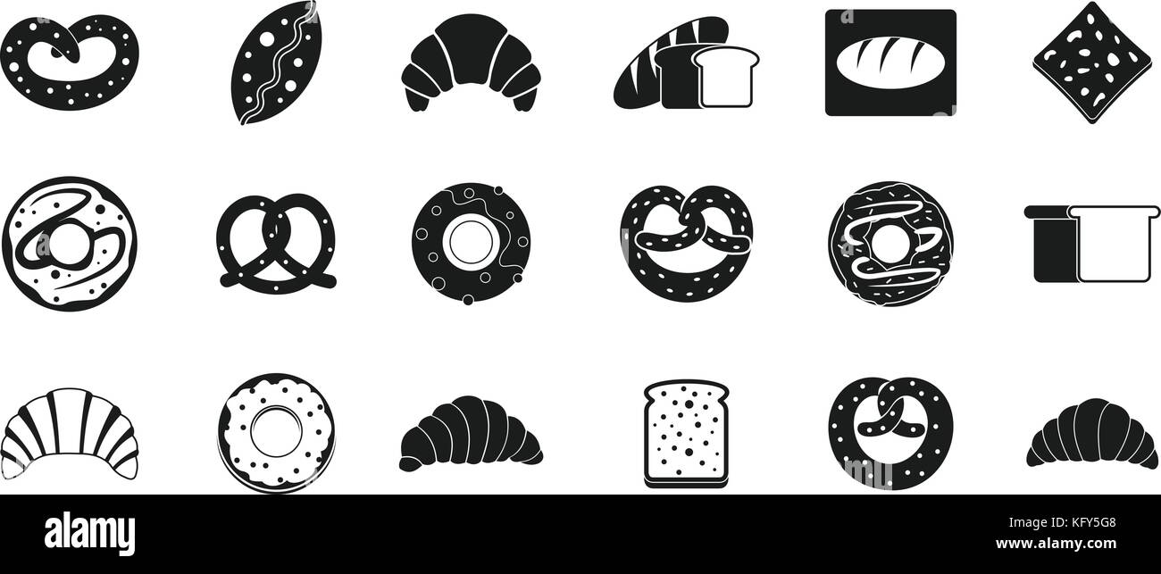 Bakery icon set, simple style Stock Vector Image & Art - Alamy