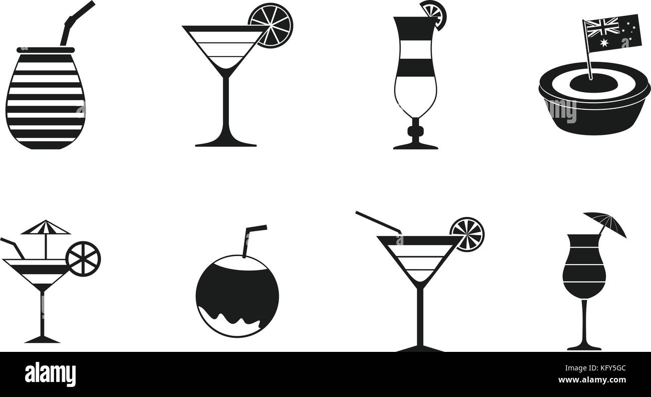 Cocktail icon set, simple style Stock Vector Image & Art - Alamy