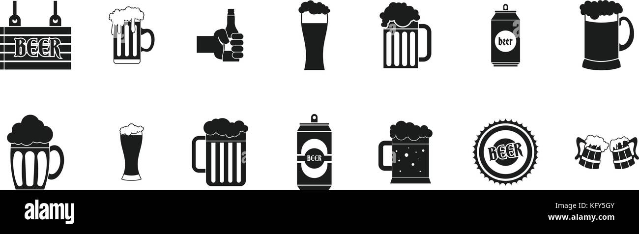 Beer icon set, simple style Stock Vector Image & Art - Alamy