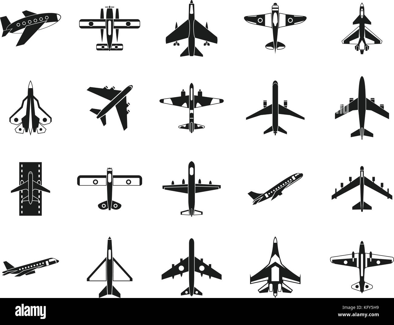 Plane icon set, simple style Stock Vector Image & Art - Alamy