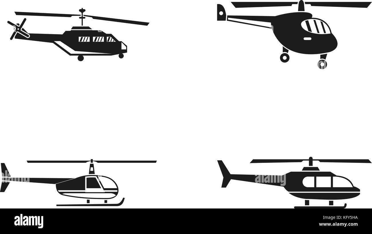 Helicopter icon set, simple style Stock Vector Image & Art - Alamy