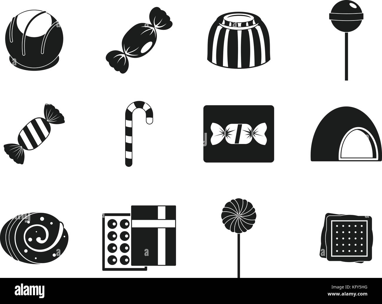 Sweets icon set, simple style Stock Vector Image & Art - Alamy