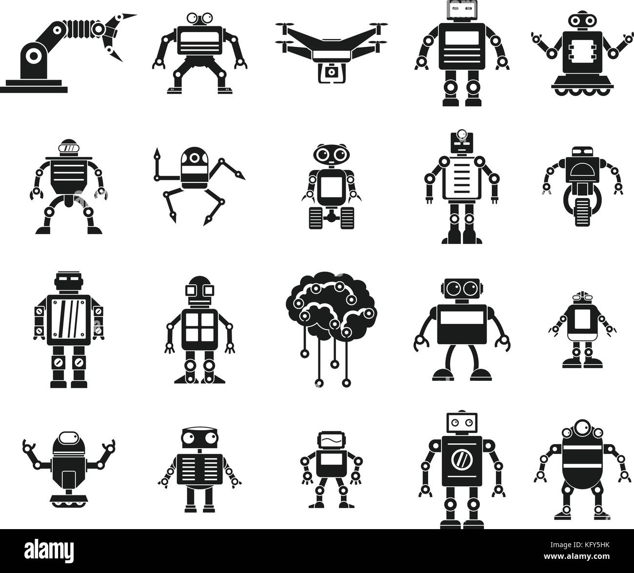 Robot icon set, simple style Stock Vector Image & Art - Alamy