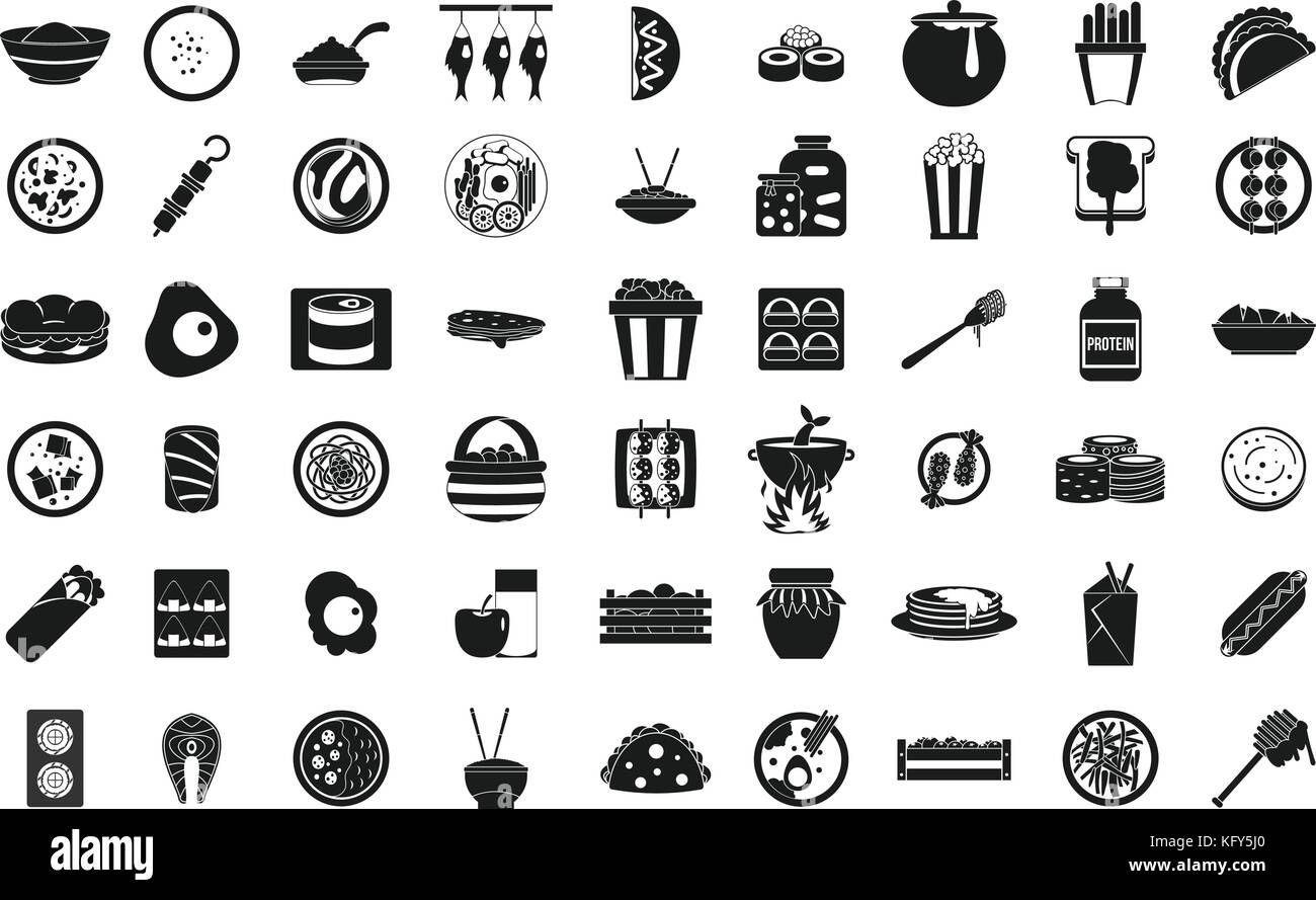 Food icon set, simple style Stock Vector Image & Art - Alamy