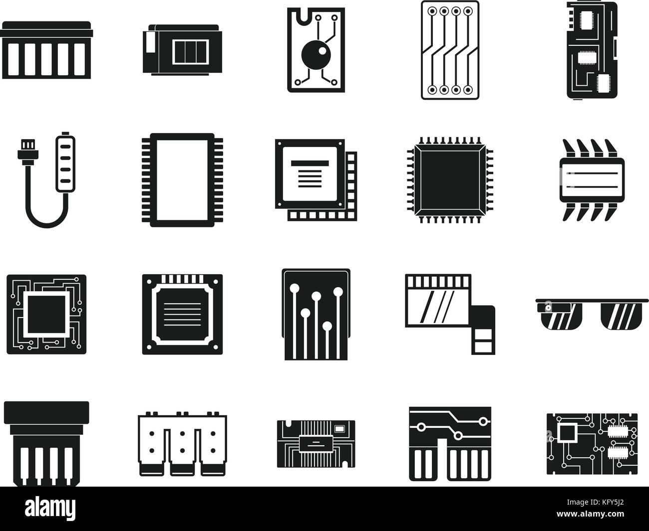Chip icon set, simple style Stock Vector Image & Art - Alamy