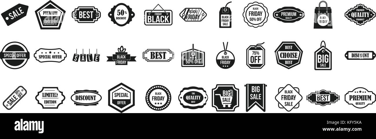 Sale badge icon set, simple style Stock Vector Image & Art - Alamy